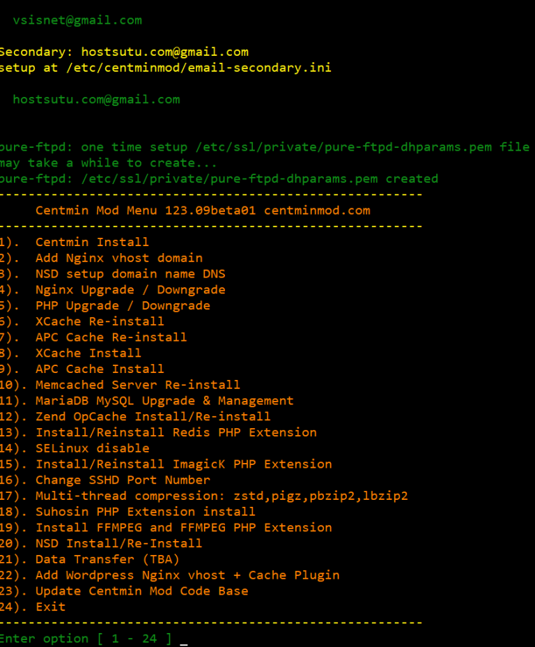 Hướng dẫn cài đặt và sử dụng CentMin mod trên centos